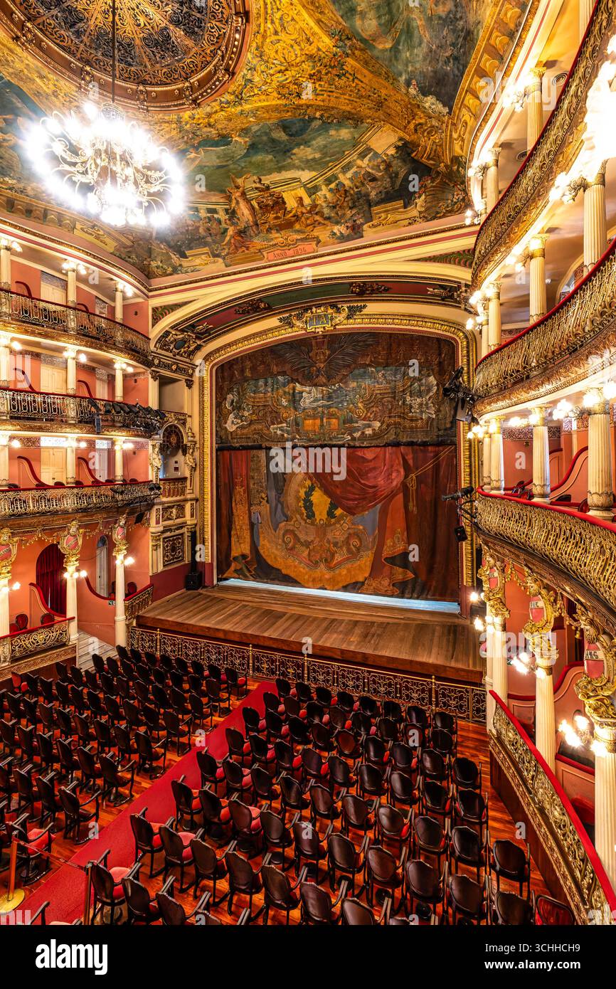 Interior of the imposing Amazonas Theater in the city of Manaus in ...