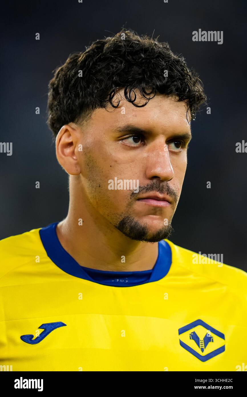 Abdou Harroui of Hellas Verona FC looks on during the serie Serie A ...