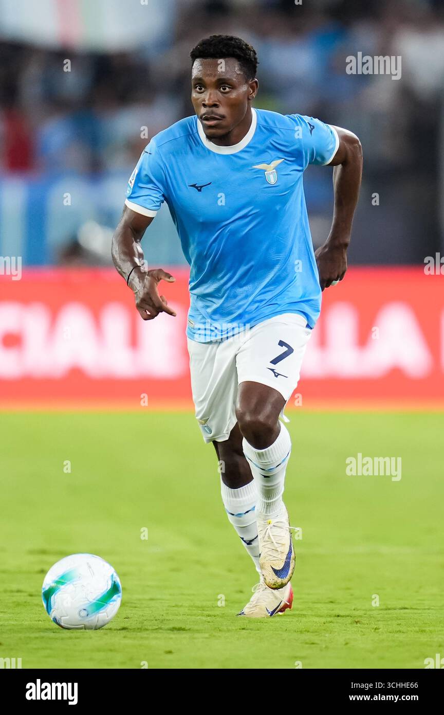 Fisayo Dele-Bashiru of SS Lazio in action during the serie Serie A ...