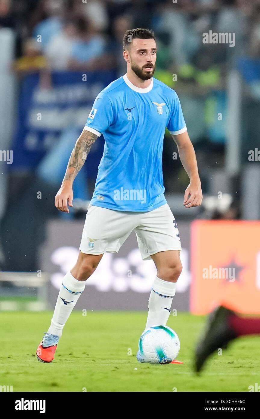 Mario Gila of SS Lazio in action during the serie Serie A Enilive match ...