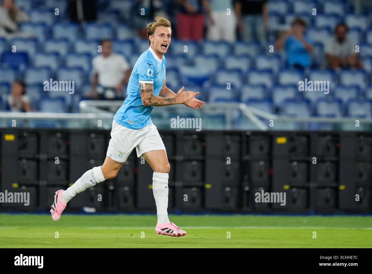 Nicolo Rovella of SS Lazio reacts during the serie Serie A Enilive match between SS Lazio and ...