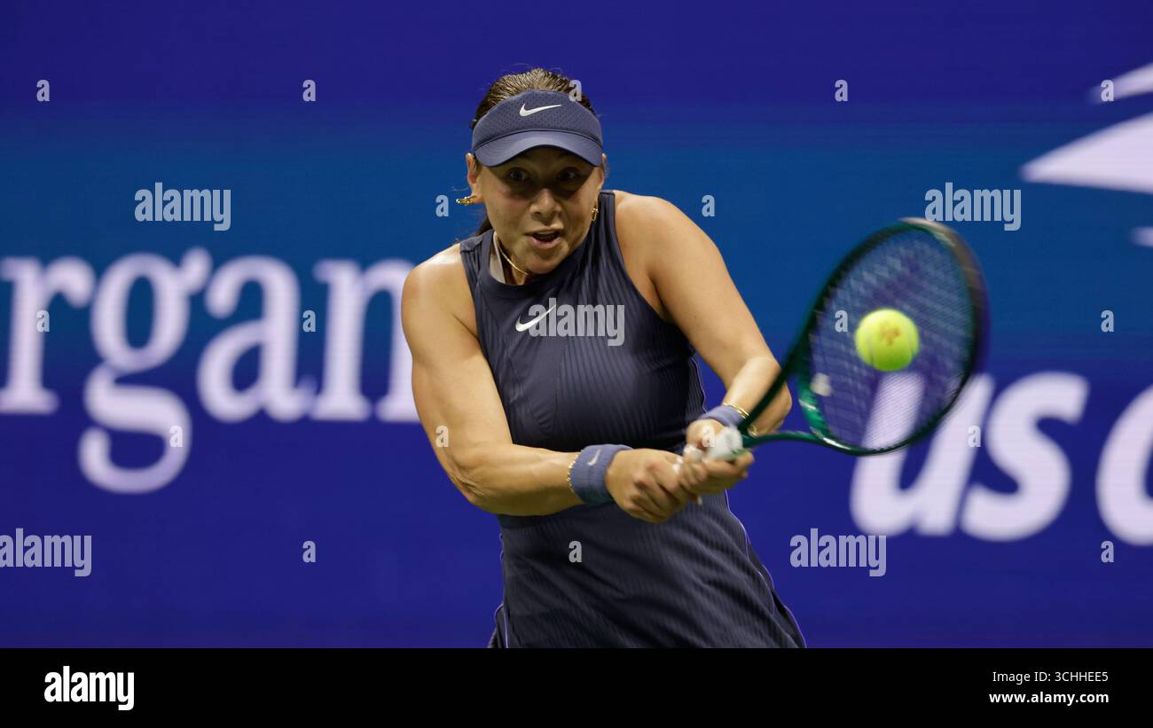Amanda Anisimova, of the United States, during the fourth round of the ...