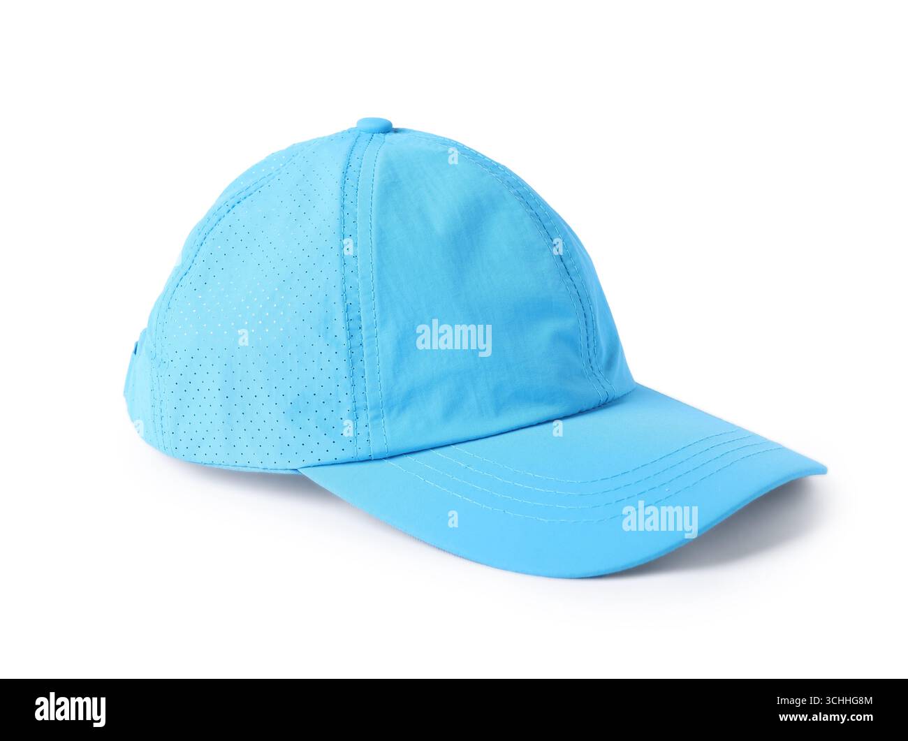 One light blue baseball cap isolated on white. Mockup for design Stock ...
