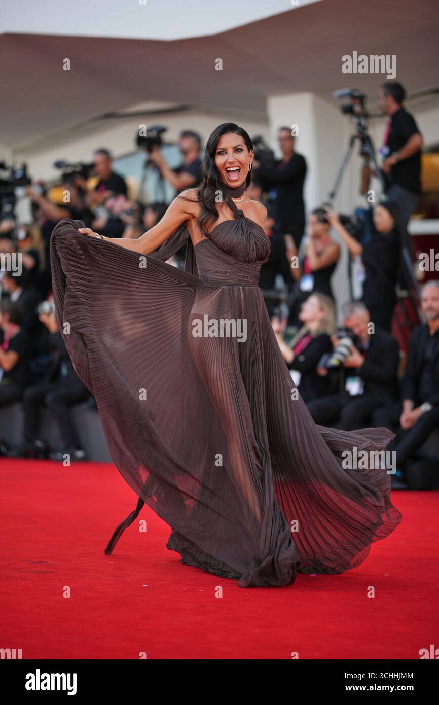 Elisabetta Gregoraci poses for photographers at the red carpet for the film 'A House of Dynamite ...