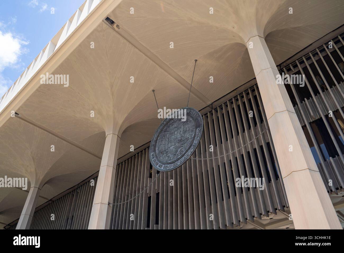 The seal of the State of Hawaii is displayed at the state Capitol ...