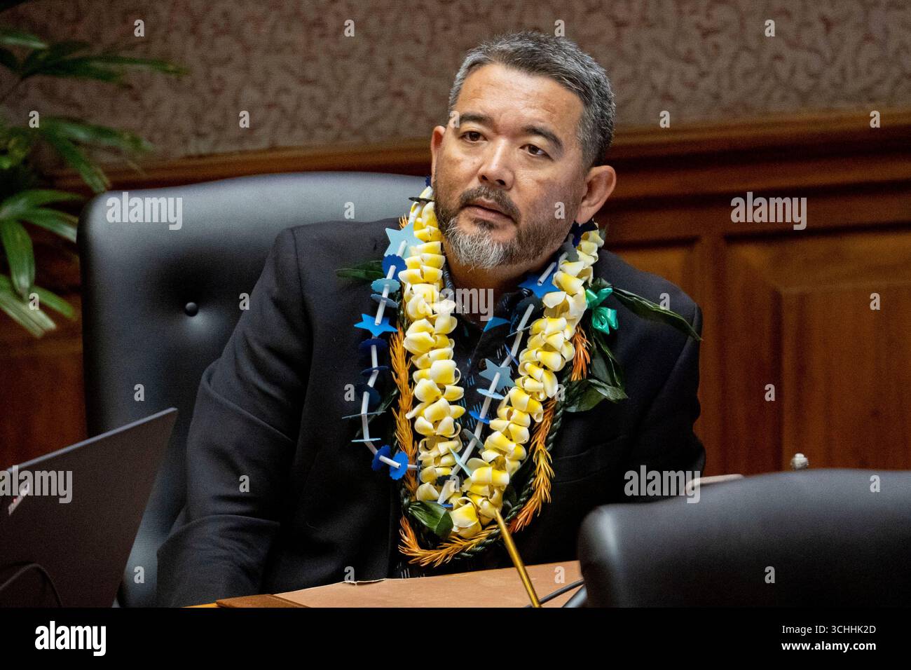 State Rep. Andrew Garrett, D-Manoa, listens during a floor session at ...