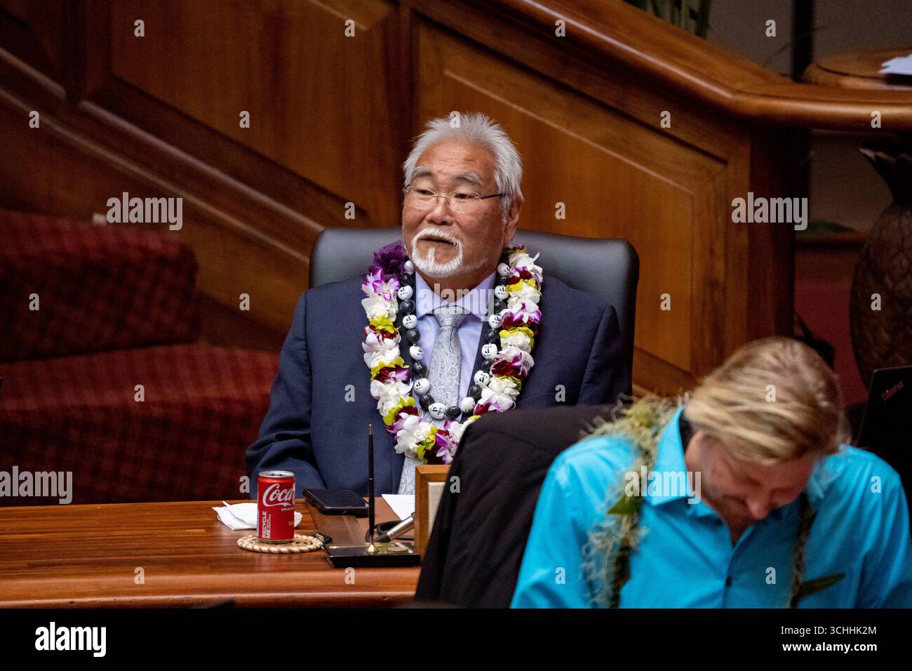 State Rep. Sam Kong, D-Aiea, watches a colleague speak at the State ...