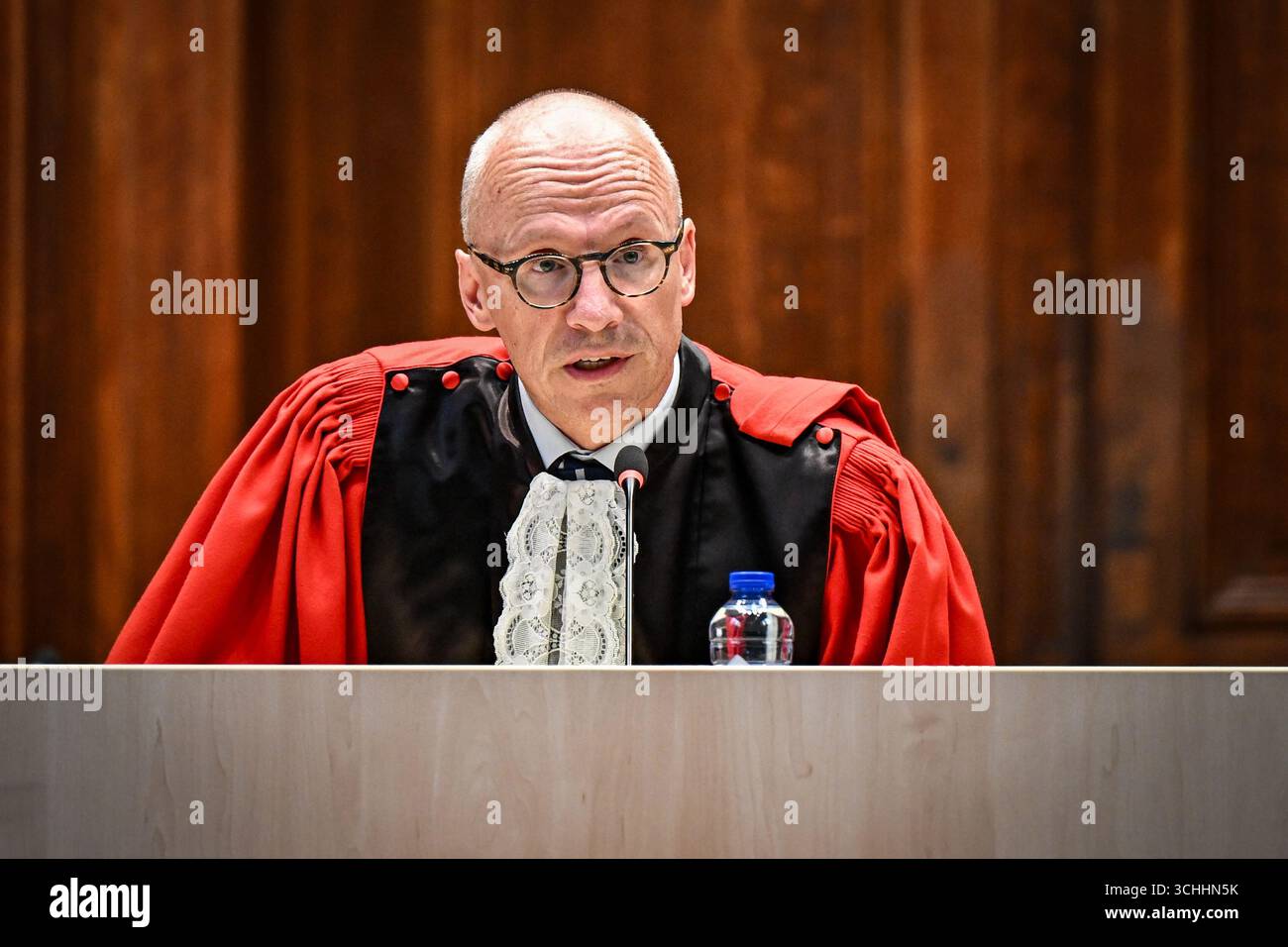 presiding judge of the court of assizes pictured during the composition ...