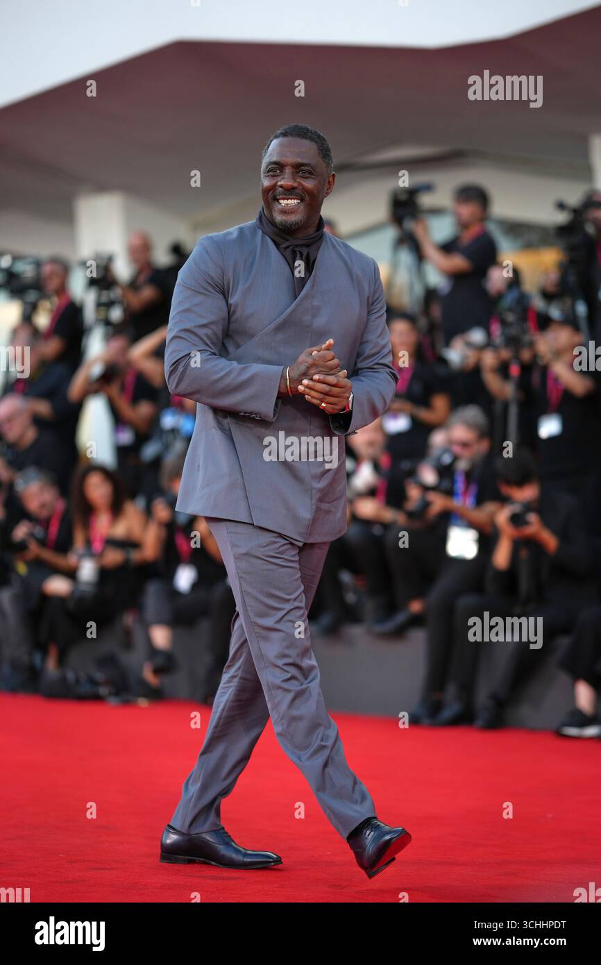 Idris Elba poses for photographers at the red carpet for the film 'A House of Dynamite' during ...