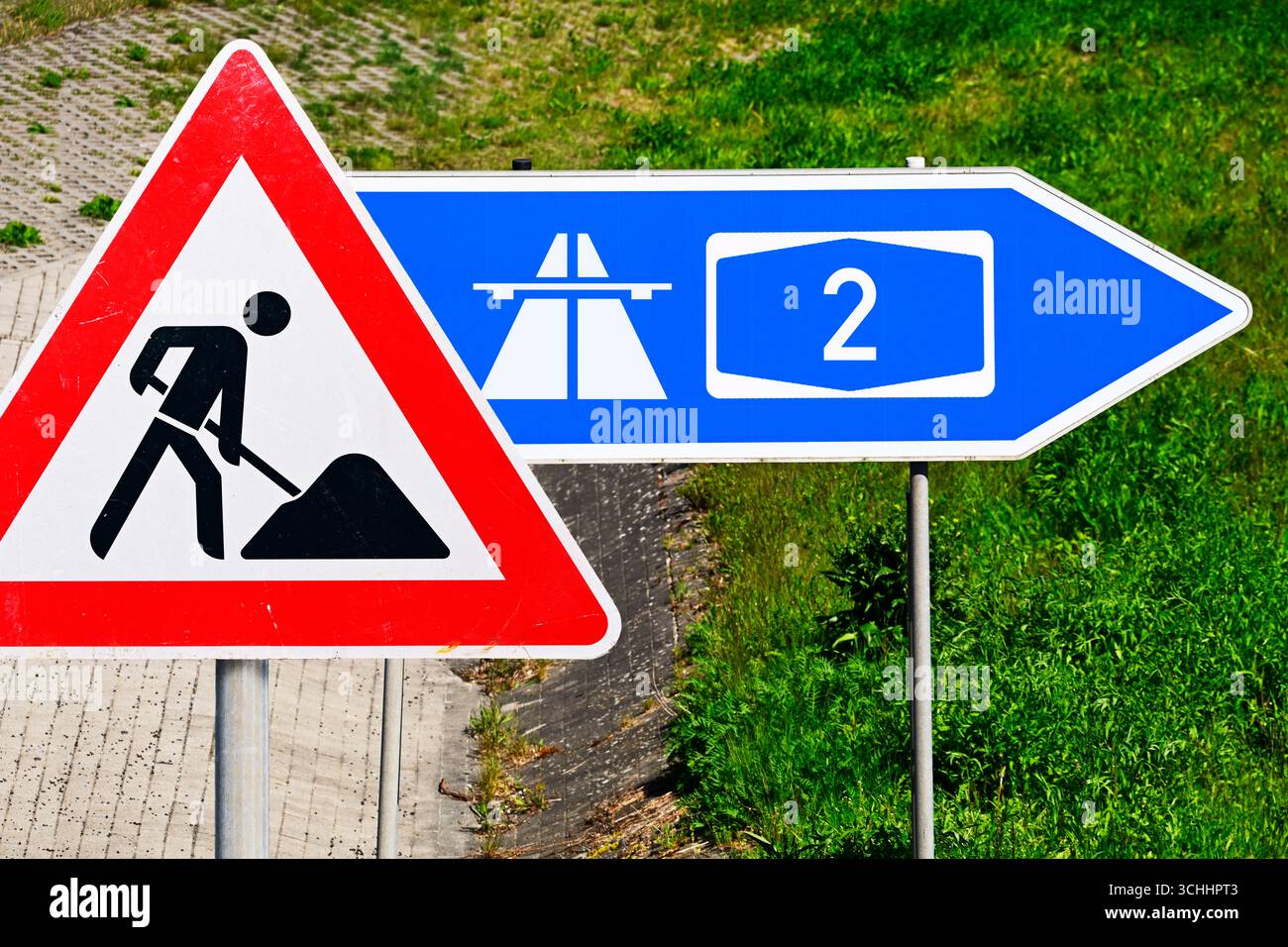 FOTOMONTAGE, Ausfahrt-Schild einer Autobahn mit Aufschrift A2 und ...