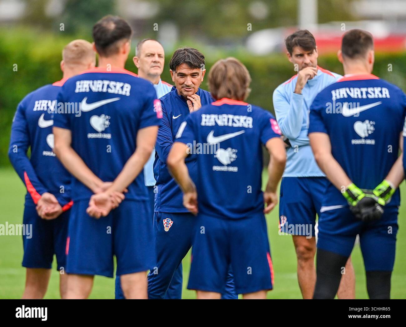 Head Coach of Croatia Zlatko Dalic speaks with players during the ...
