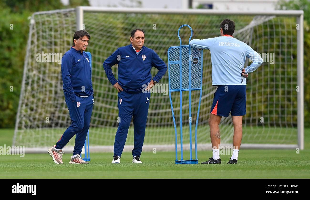Head Coach of Croatia Zlatko Dalic and coaches Drazen Ladic and Vedran ...