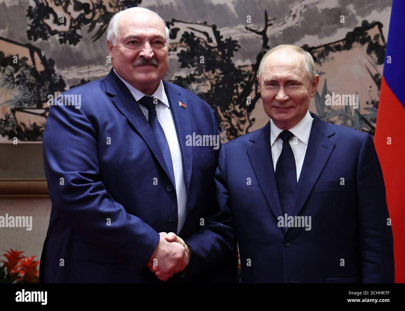 Russian President Vladimir Putin, right, and Belarusian President ...