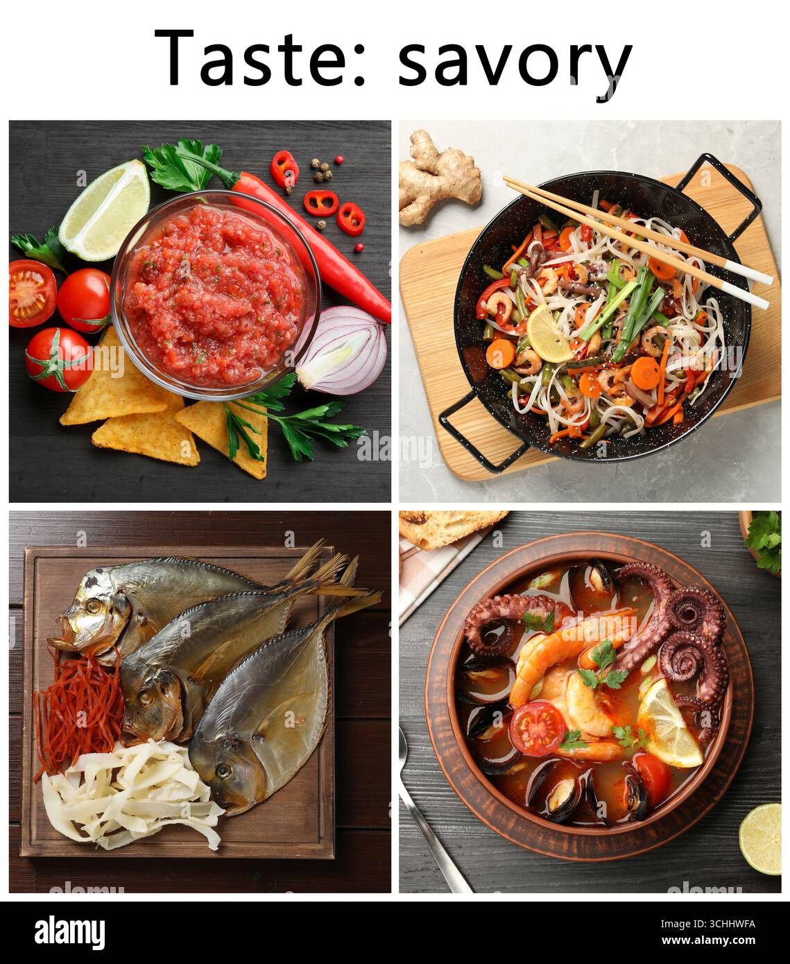 Collection of different dishes with savory taste, collage Stock Photo ...