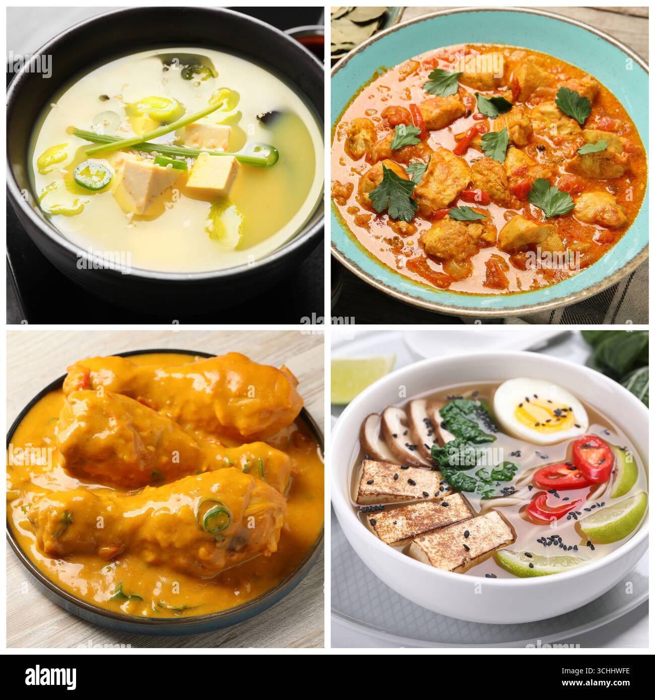 Collection of different dishes with savory taste, collage Stock Photo ...