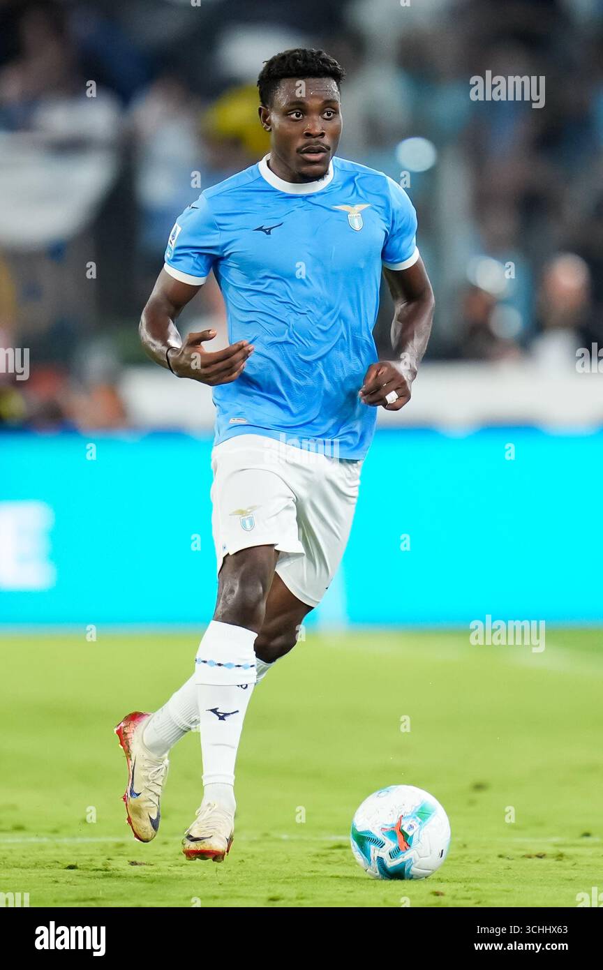 Fisayo Dele-Bashiru of SS Lazio in action during the serie Serie A ...