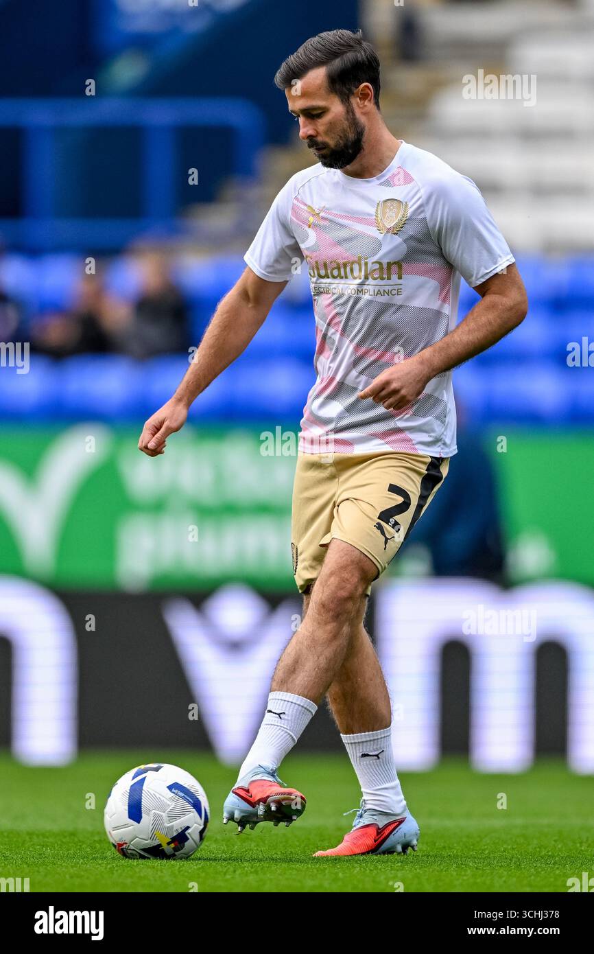 Joe Rafferty of Rotherham United warms up during the The Vertu Trophy ...