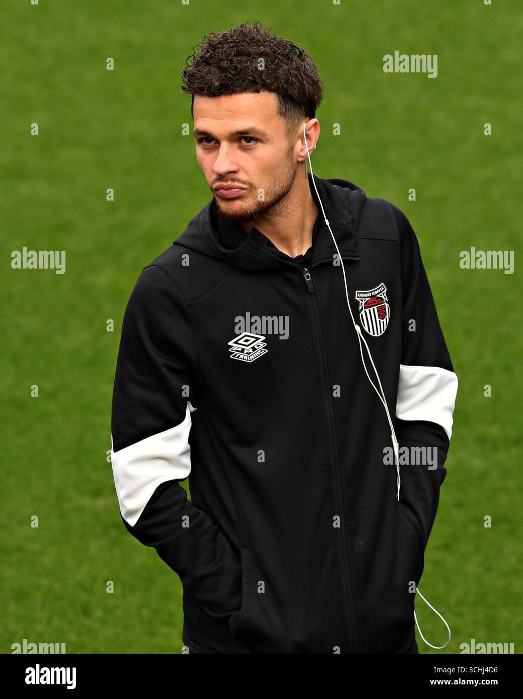 George McEachran of Grimsby Town before the The Vertu Trophy match ...