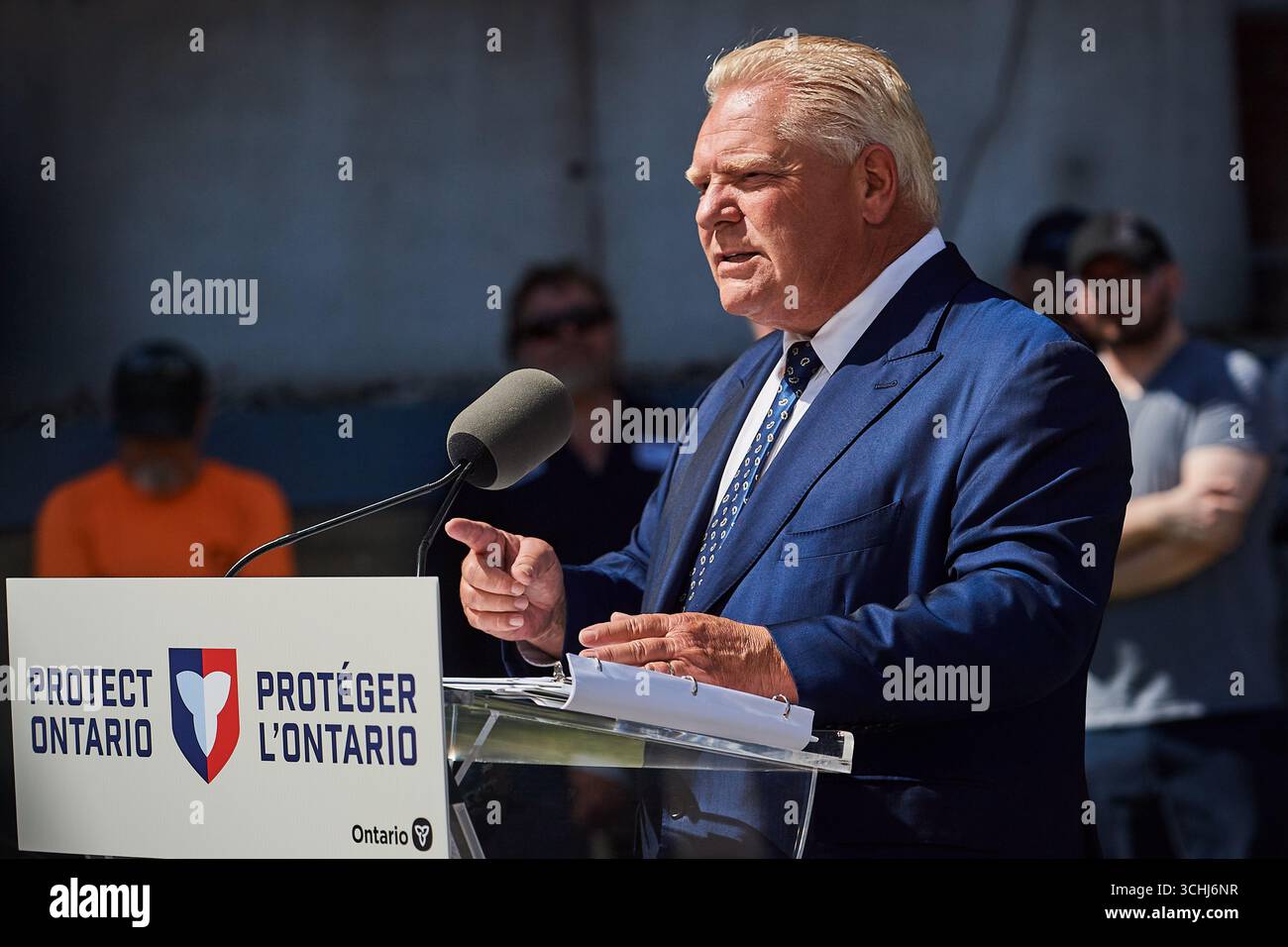 Ontario Premier Doug Ford speaks at a press conference in Kitchener ...