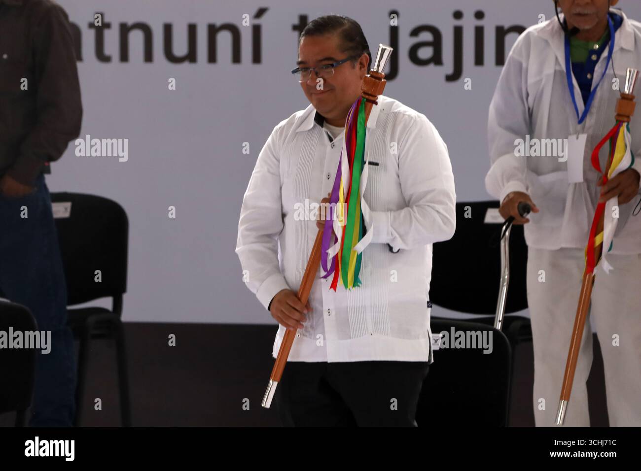 Supreme Court minister, Irving Espinosa Betanzo, receives the baton of ...