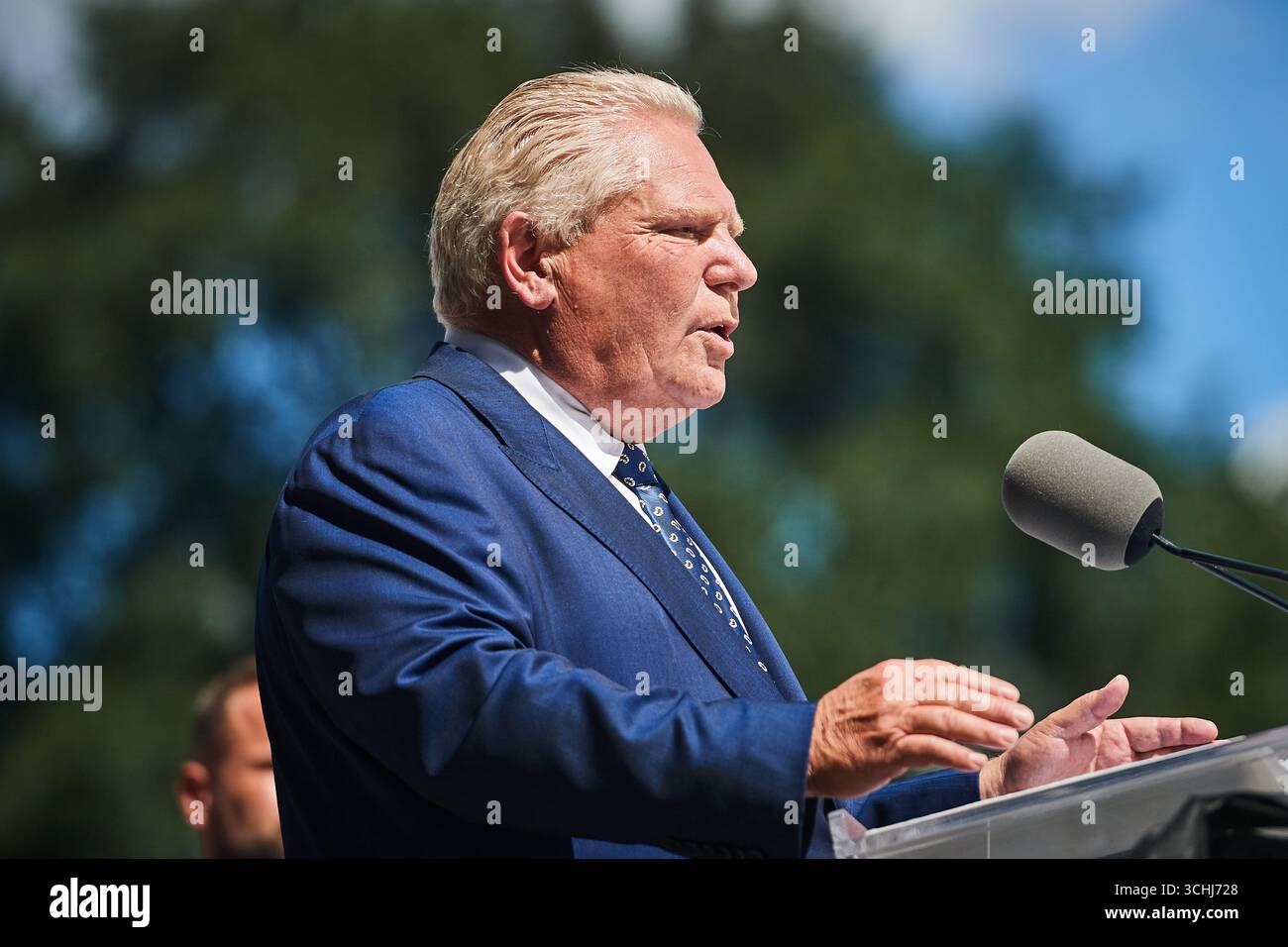 Kitchener, Canada. 02nd Sep, 2025. Ontario Premier Doug Ford speaks at ...