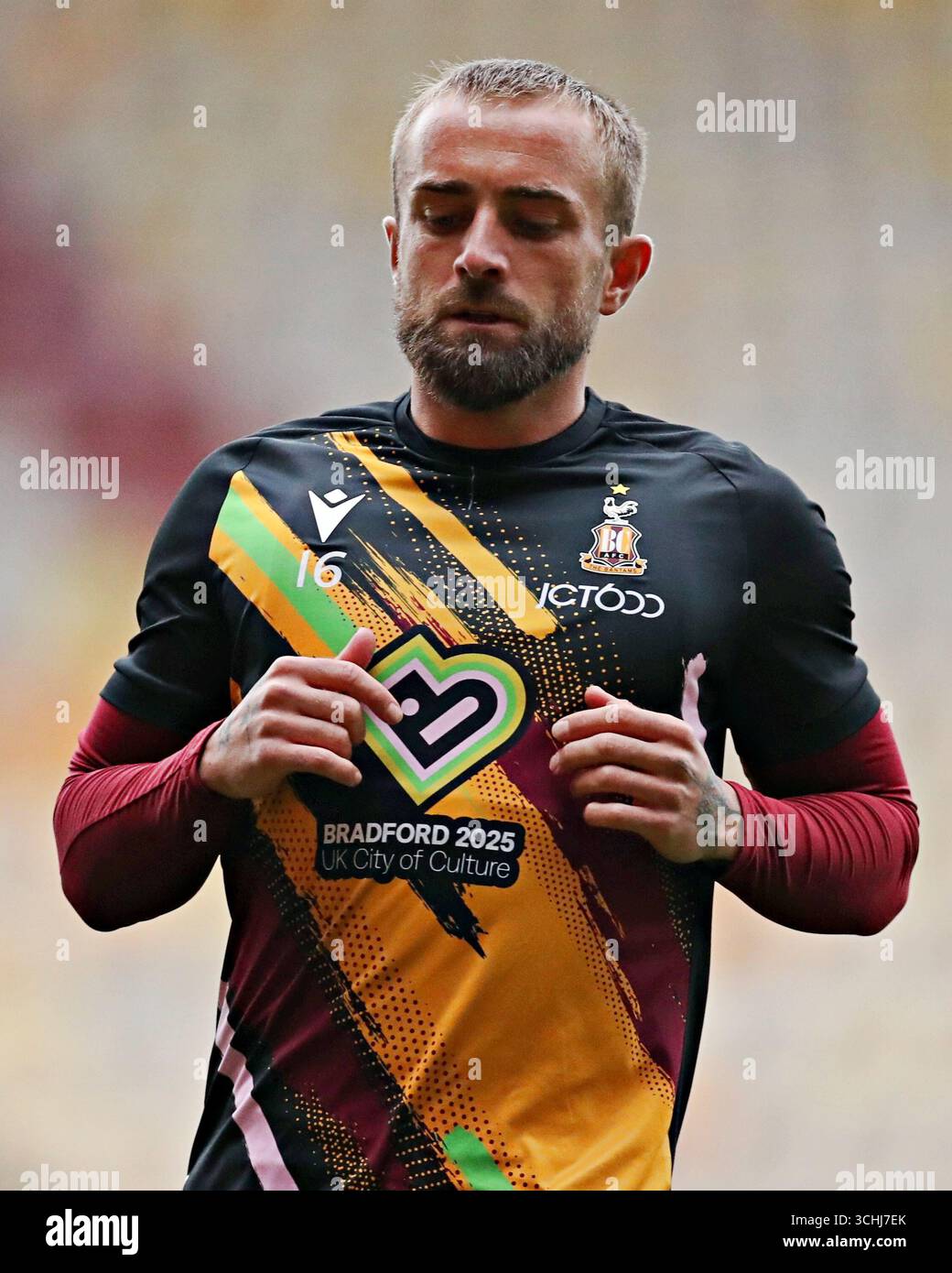 Alex Pattison of Bradford City before the The Vertu Trophy match ...