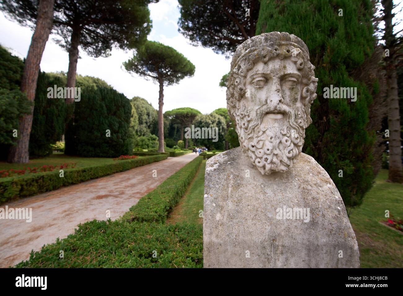A view of the gardens inside the Vatican estate in Castel Gandolfo ...