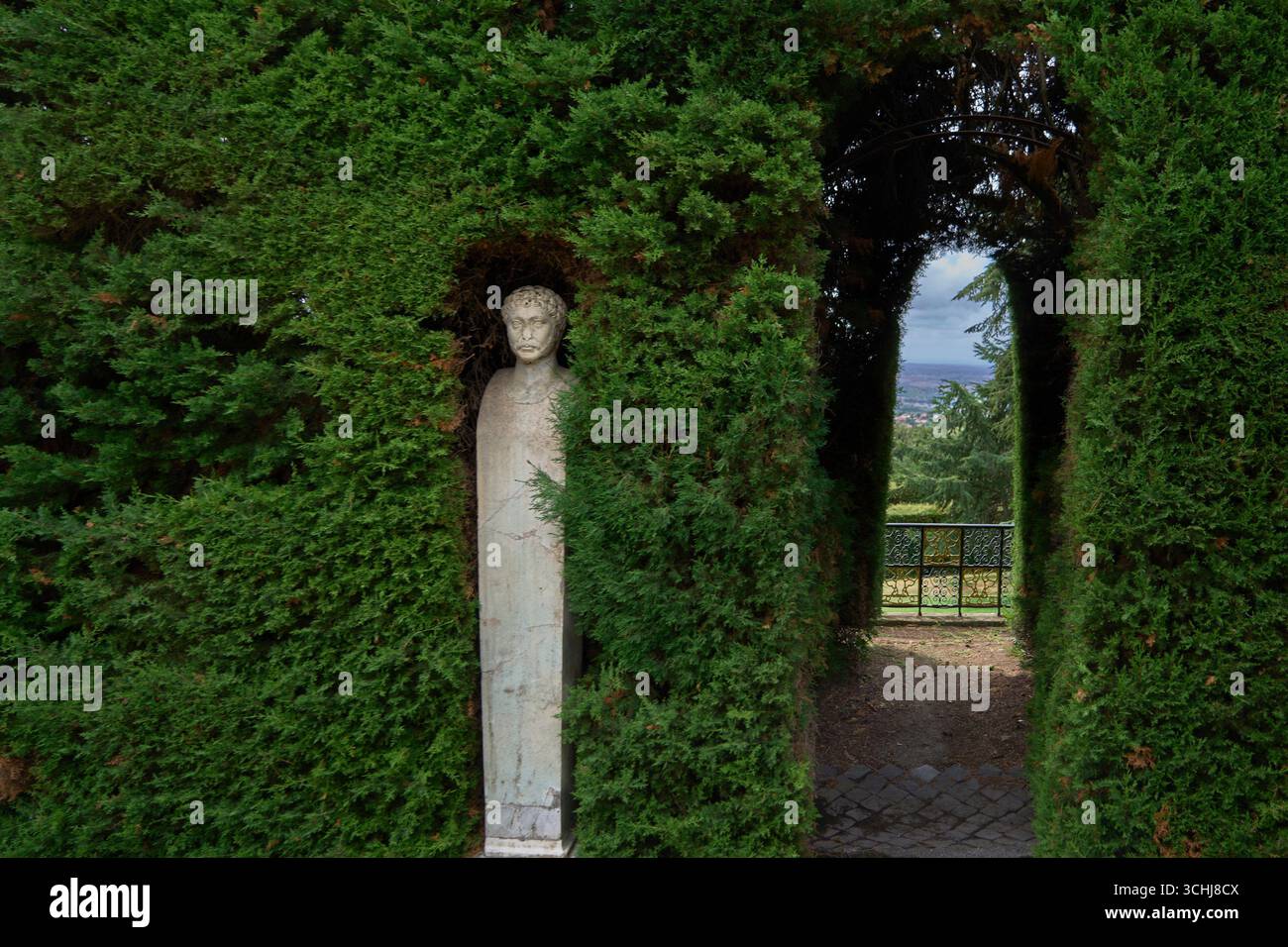 A view of the gardens inside the Vatican estate in Castel Gandolfo ...
