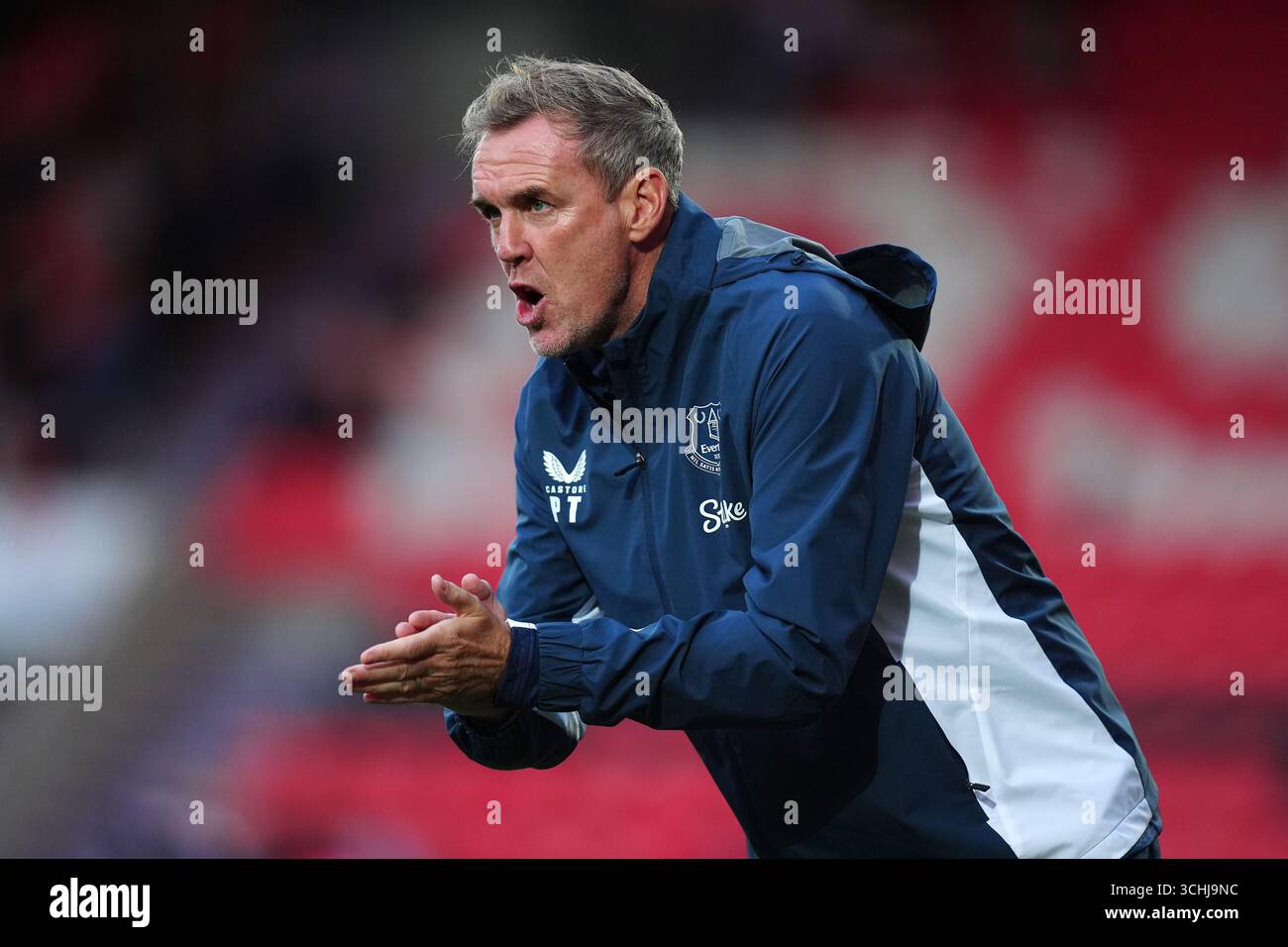 Everton Under 21 manager Paul Tait during the Vertu Trophy match at The ...