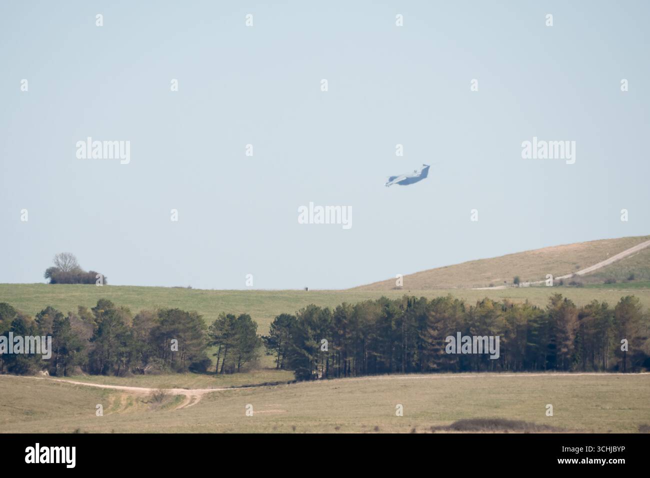 RAF Royal Air Force Airbus C.1 A400M Atlas military cargo plane on a ...