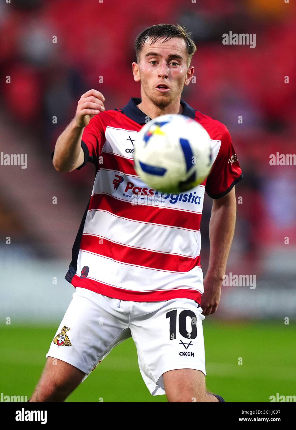 Doncaster Rovers' Joe Sbarra in action during the Vertu Trophy match at ...