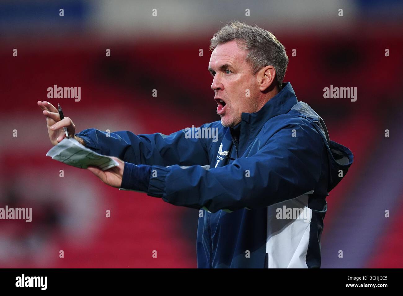 Everton Under 21 manager Paul Tait during the Vertu Trophy match at The ...