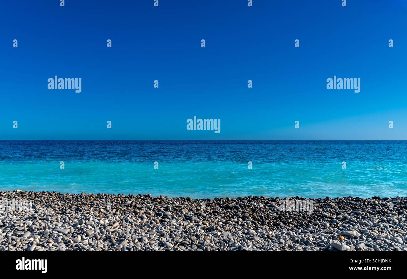 Blue seascape clear sky calm hi-res stock photography and images - Alamy