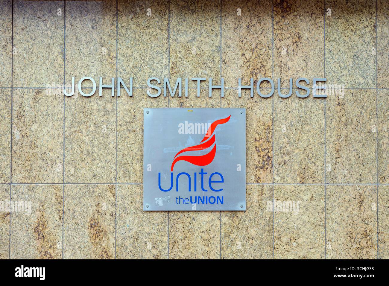 Unite Union and John Smith House sign, West Region Street, Glasgow ...