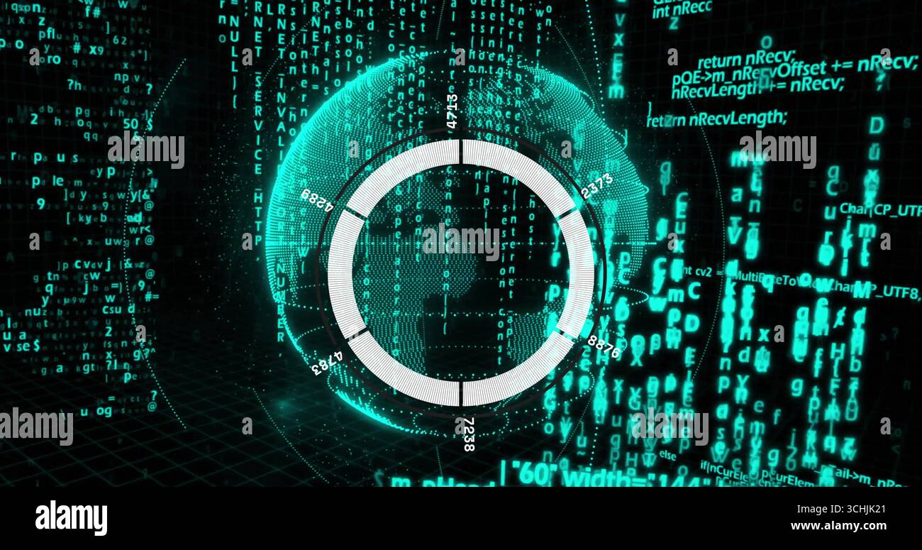 Data streams cascading over code hi-res stock photography and images ...