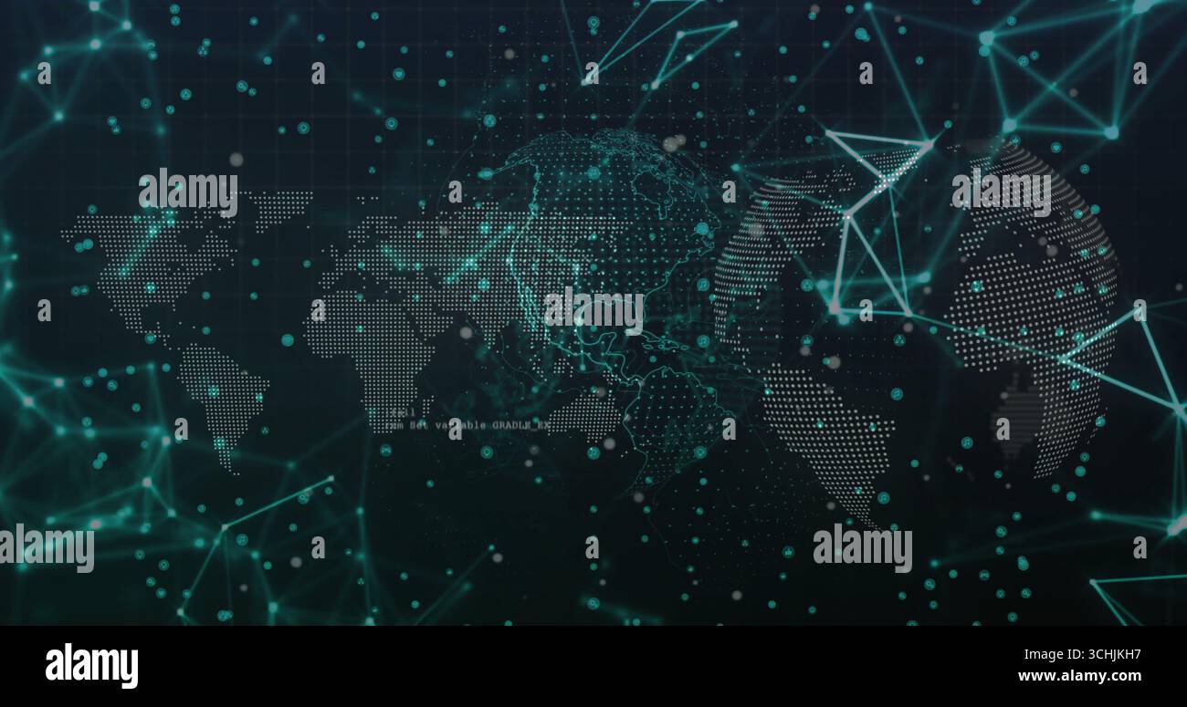 Animated network grid lines particles hi-res stock photography and ...