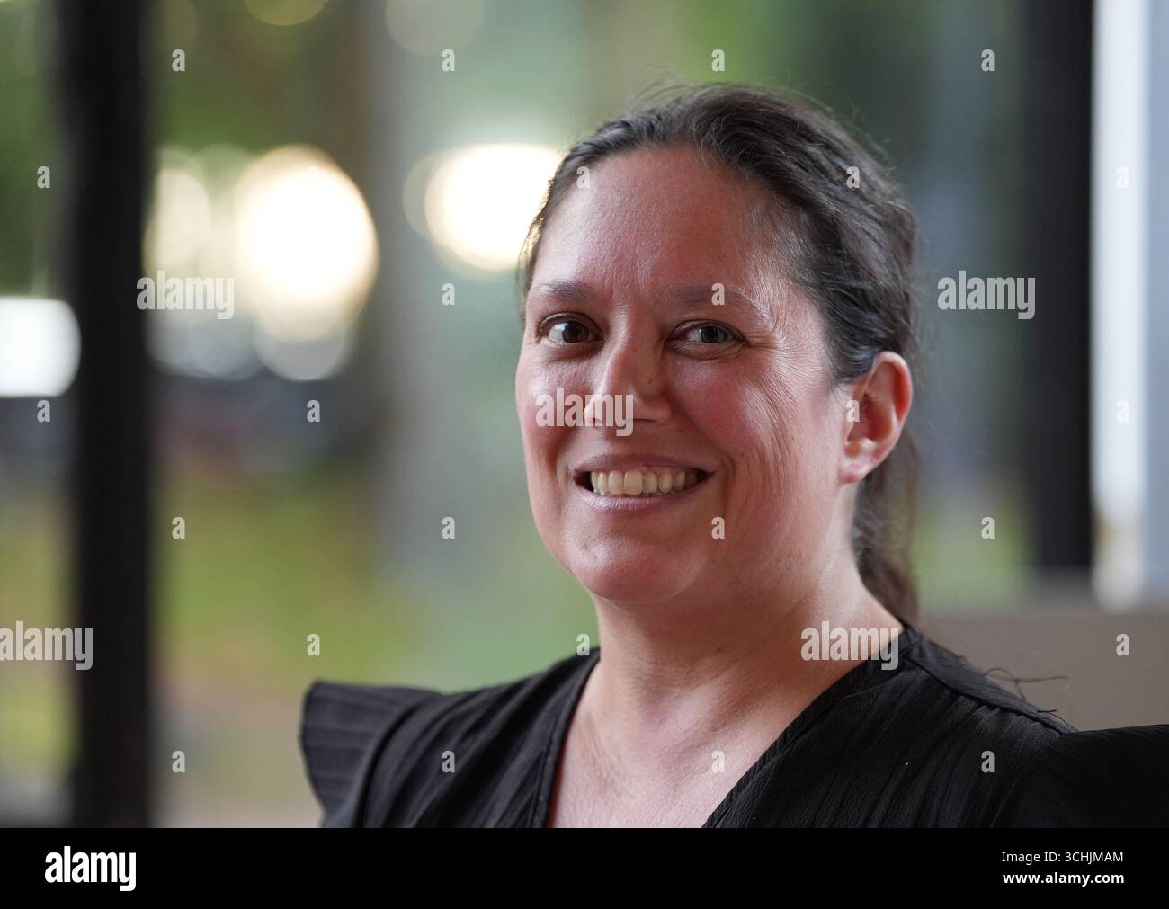 02 September 2025, Hamburg: Jacinta Nandi, author, sits during the ...