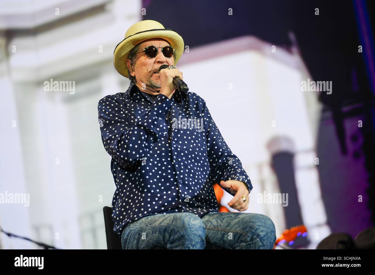Singer-songwriter Joaquín Sabina during a concert at La Maestranza. On ...