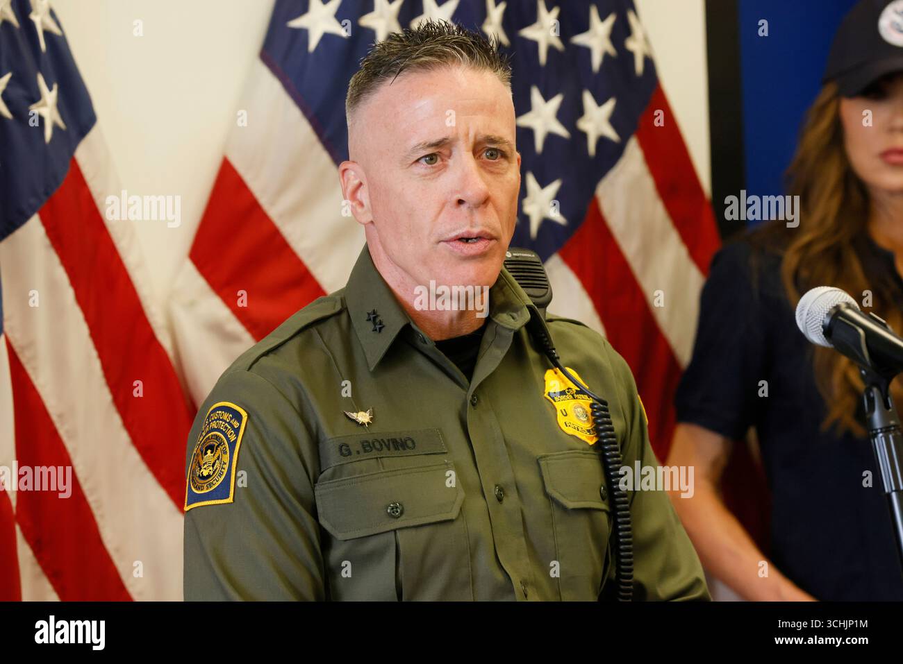 US Border Patrol Sector Chief Gregory Bovino speaks during a press ...