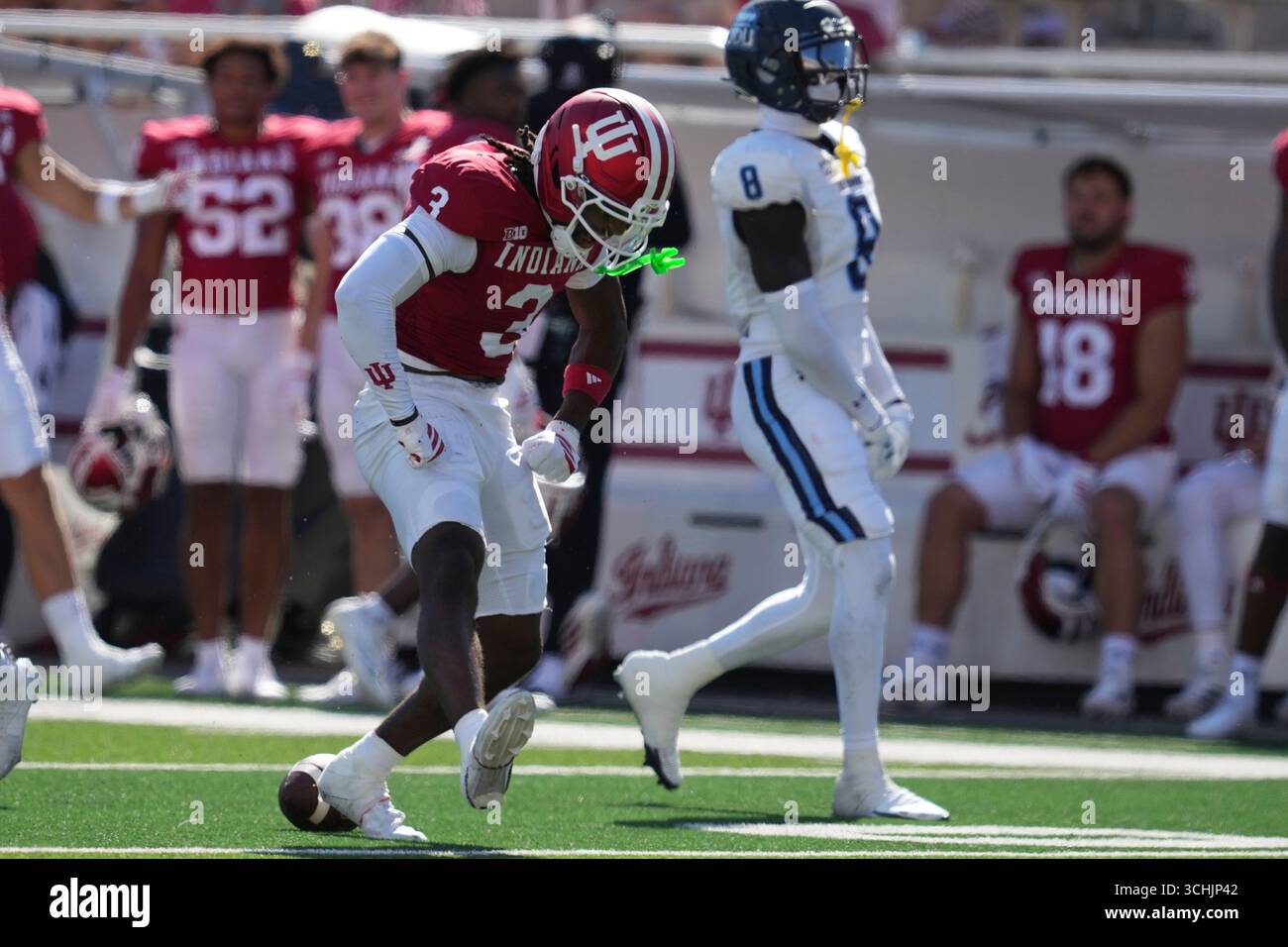 Indiana wide receiver Omar Cooper Jr. (3) celebrates after a catch ...