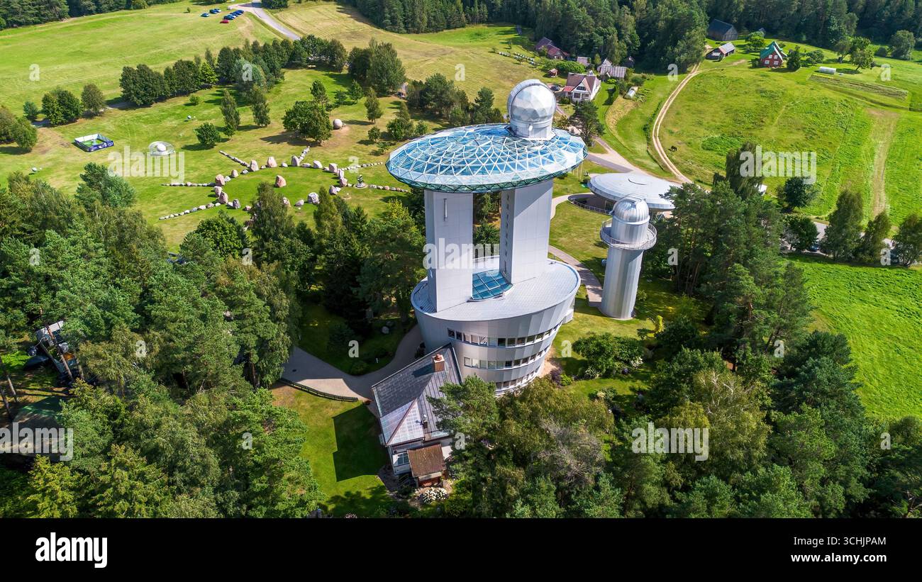 Aerial view of the Lithuanian Museum of Ethnocosmology and its glass ...