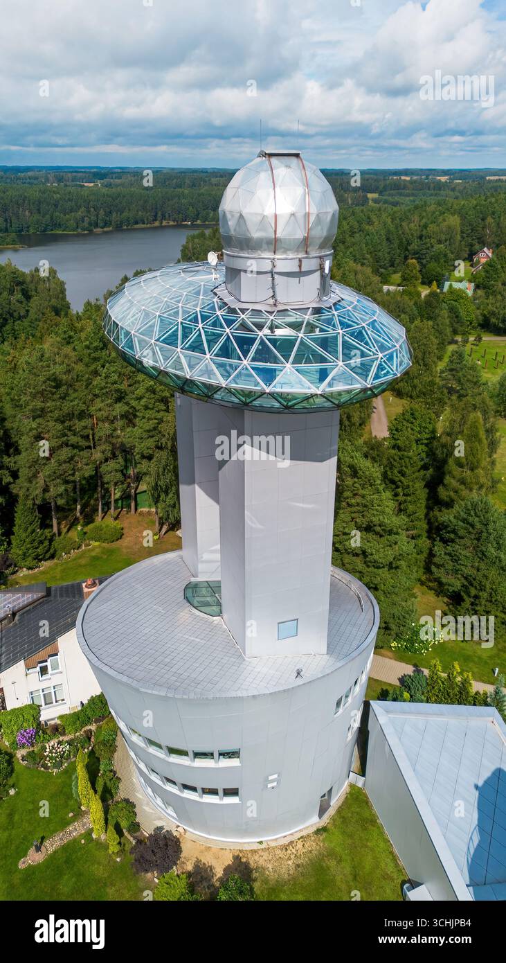 Aerial view of the Lithuanian Museum of Ethnocosmology and its glass ...