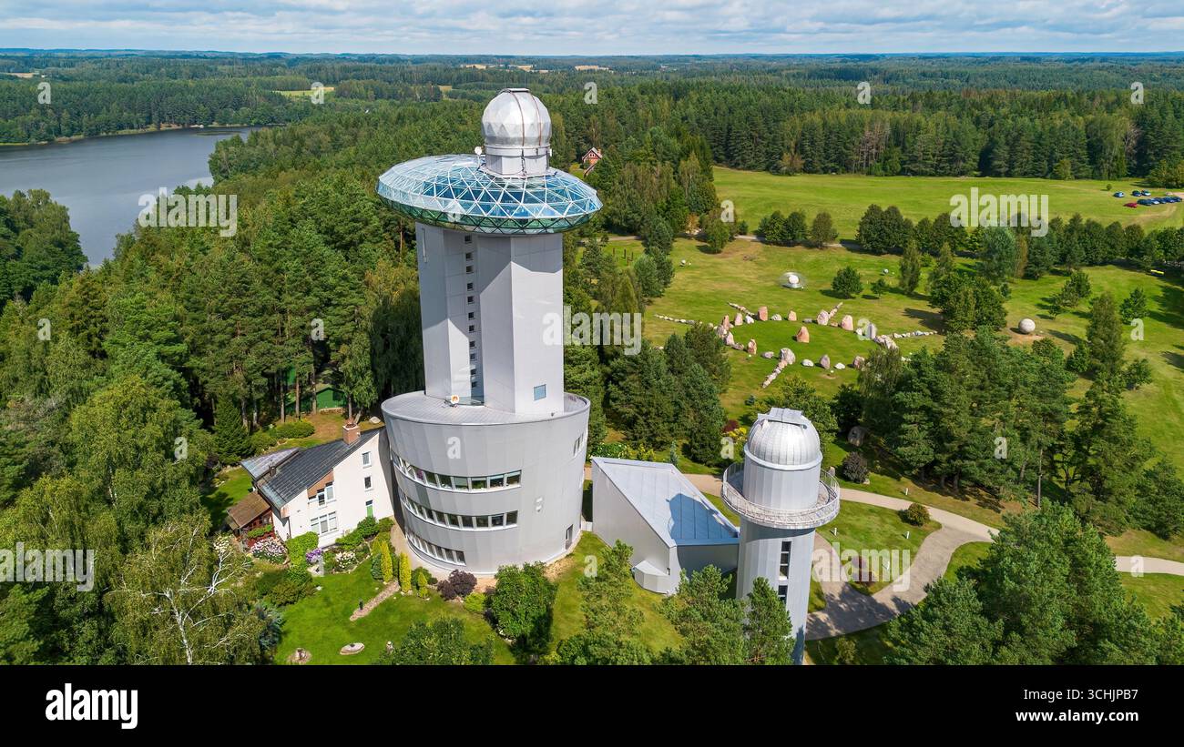 Aerial view of the Lithuanian Museum of Ethnocosmology and its glass ...