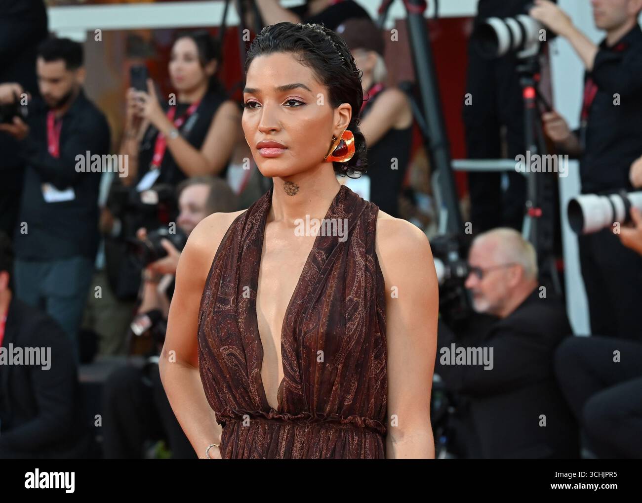Indya Moore attends the Red Carpet to film “Father mother sister ...