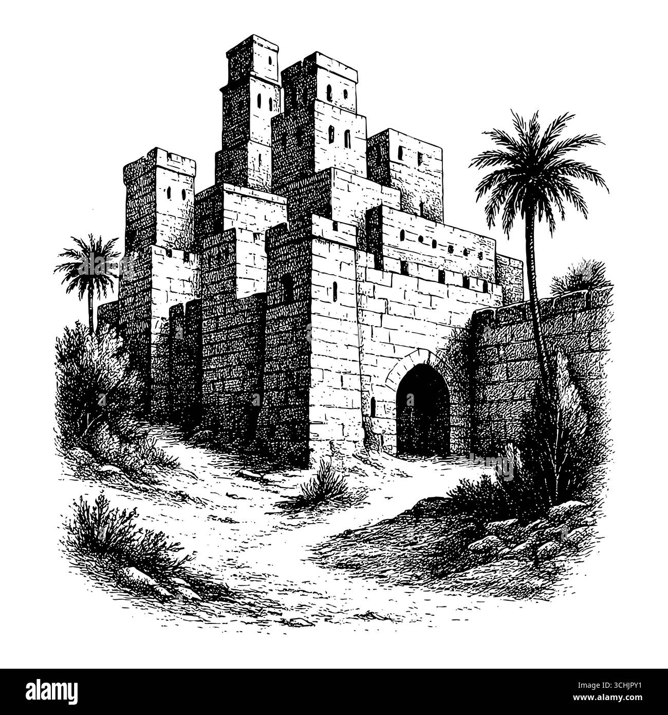 The Holy Land: a panoramic sunset view of the ancient biblical city of ...