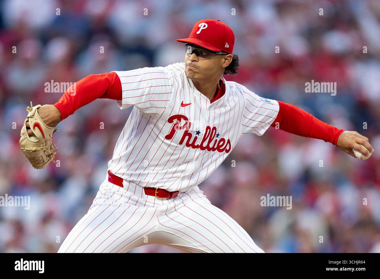 Philadelphia Phillies starting pitcher Jesus Luzardo delivers during a ...