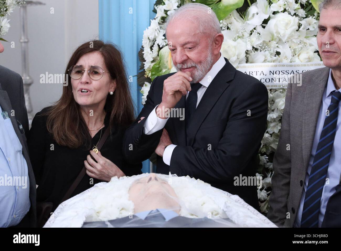 President Luiz Inácio Lula da Silva attends the wake of journalist Mino ...