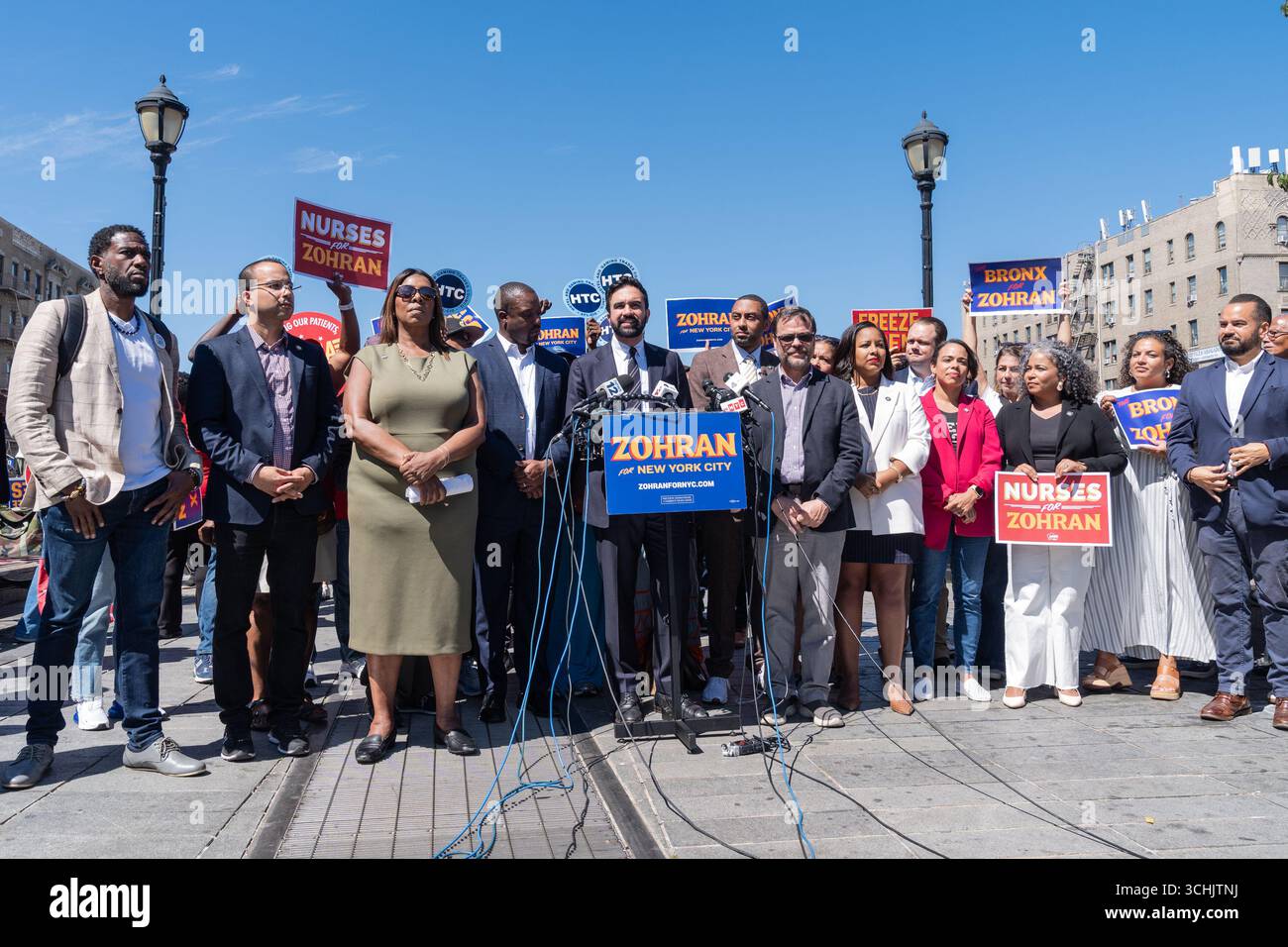 Mayoral candidate Zohran Mamdani speaks at campaign rally as he ...