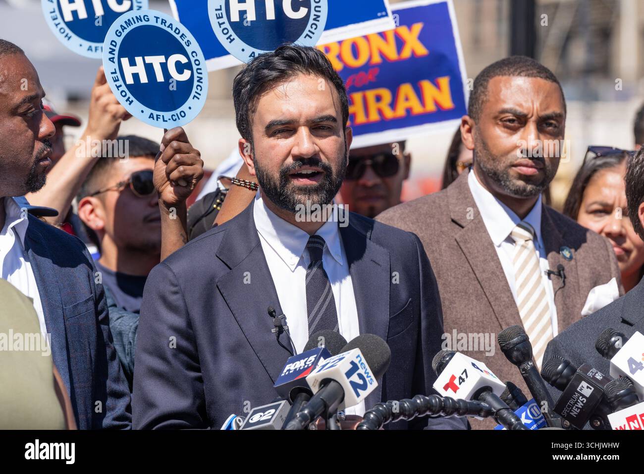 Mayoral candidate Zohran Mamdani speaks at campaign rally as he ...
