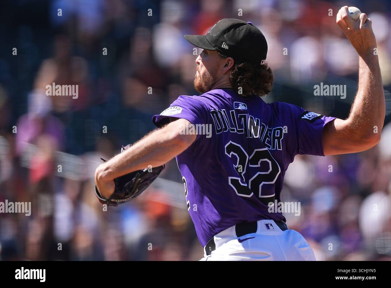Colorado Rockies starting pitcher Chase Dollander (32) in the first ...
